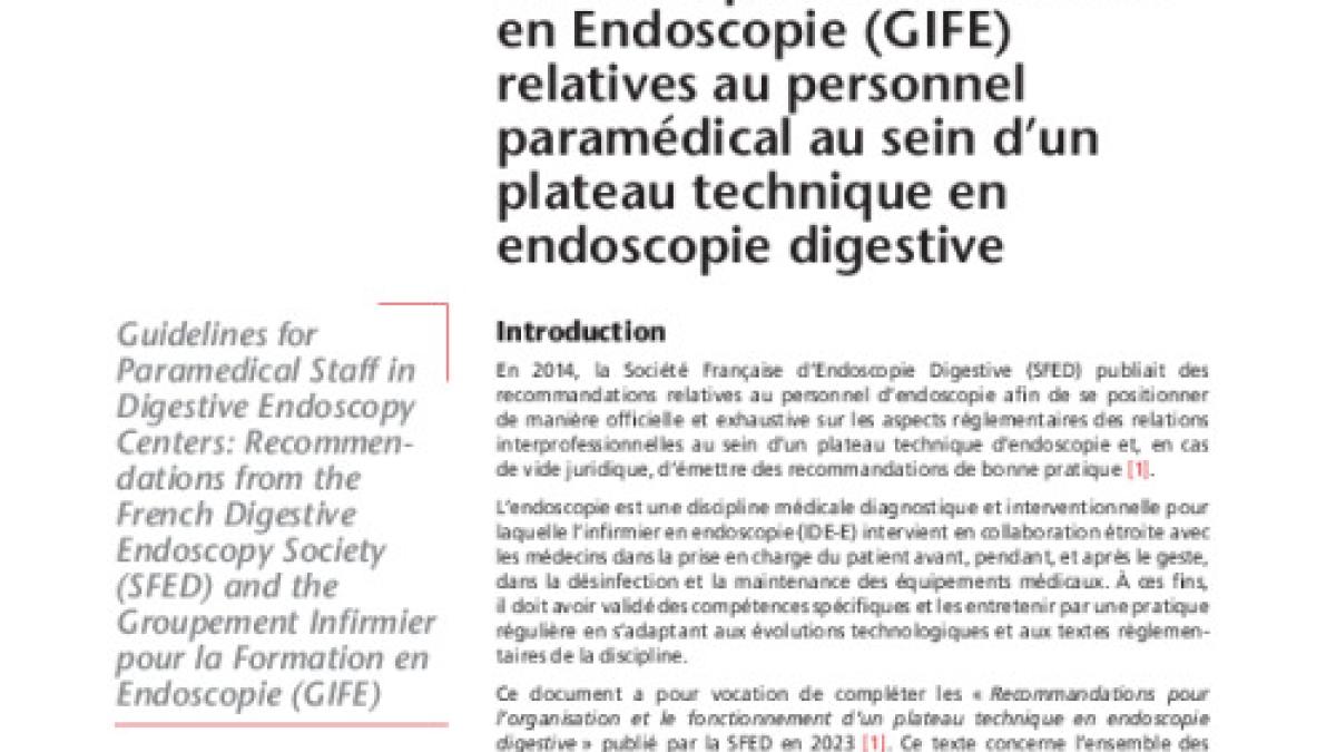 Recommandations 2024 de la SFED et du GIFE | www.gife.fr